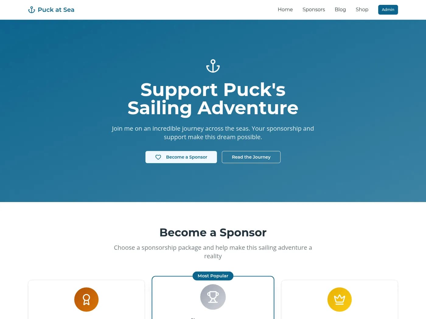 Puck at Sea Sponsorship & Fundraising Platform