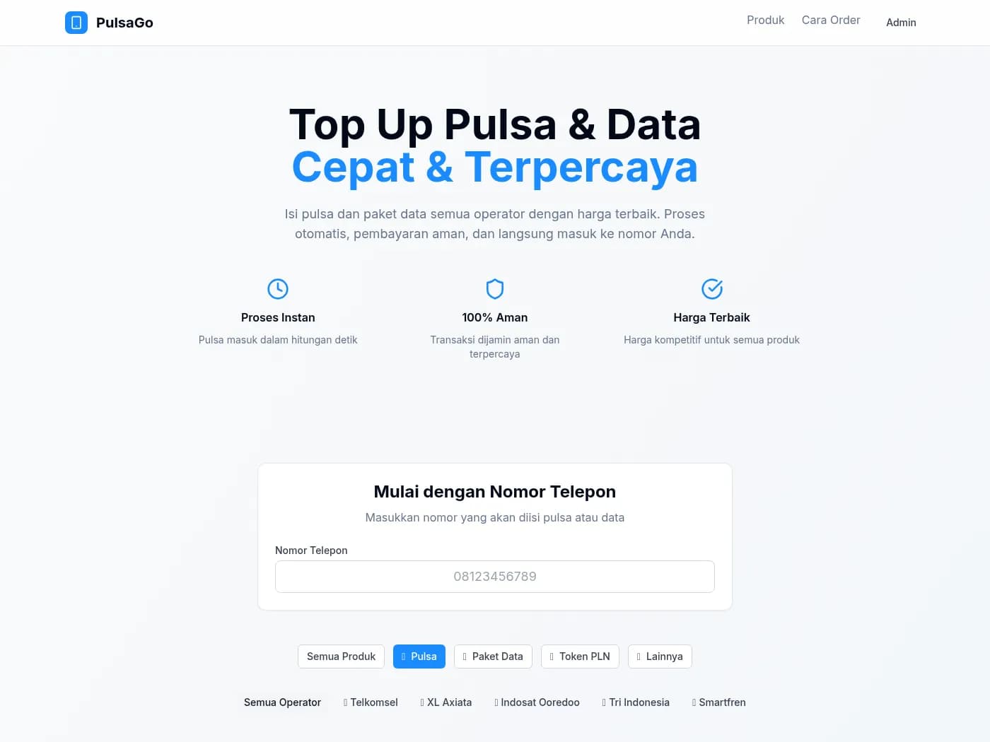 PulsaGo – Seamless Mobile Credit & Data Top-Up Platform for Indonesia