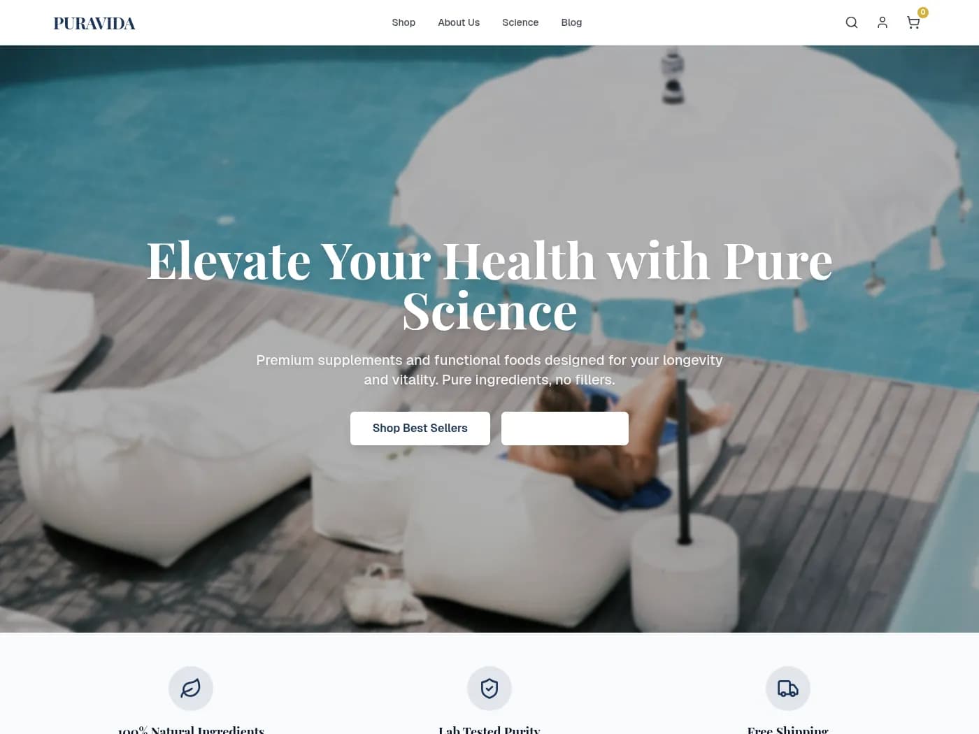 Puravida-Inspired Wellness E-commerce Website
