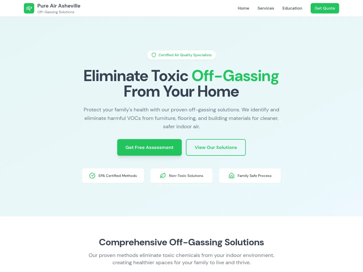 Pure Air Asheville Off-Gassing Service Portal