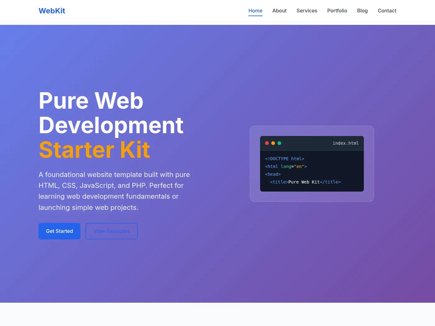 Pure Web Development Starter Kit