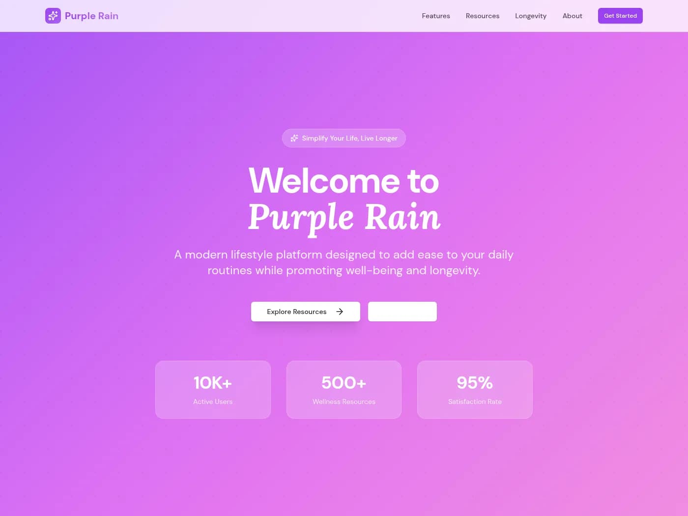 Purple Rain Lifestyle Platform