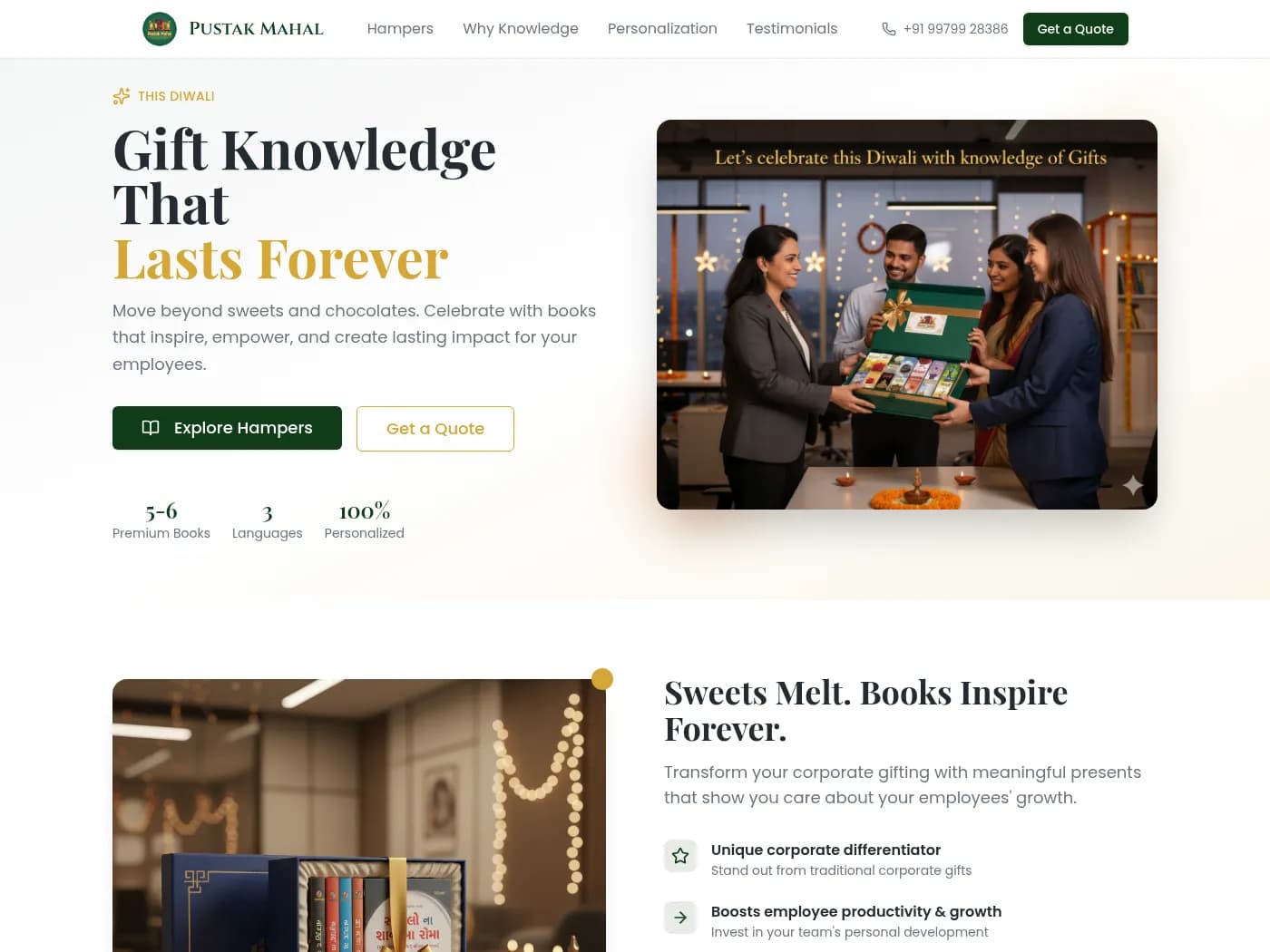 Pustak Mahal – Diwali Knowledge Bouquet Corporate Gifting Website