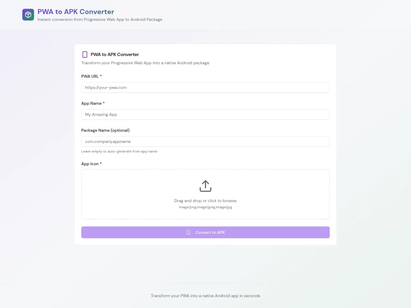 PWA to APK Instant Converter