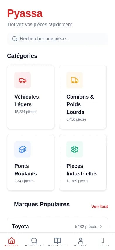 Pyassa - Vehicule & Industrial Parts Search App