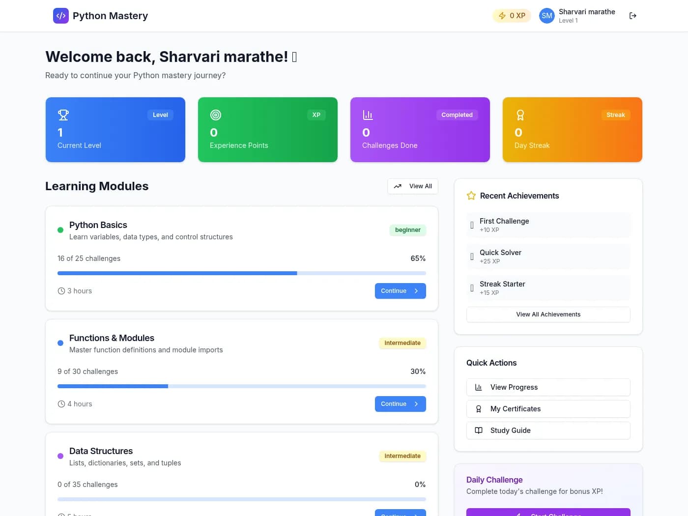 Python Mastery Learning Platform