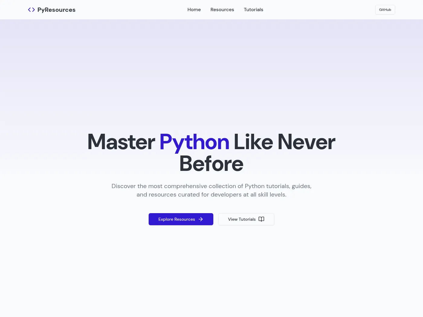 Python Resources Website