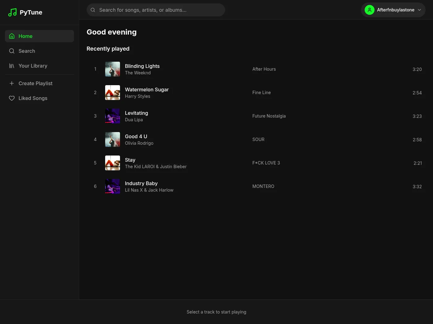 PyTune: A Python-Based Spotify Clone
