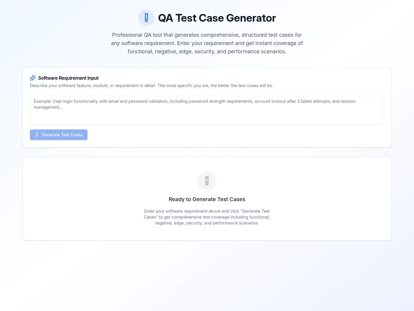 QA Test Case Generator for Software Requirements