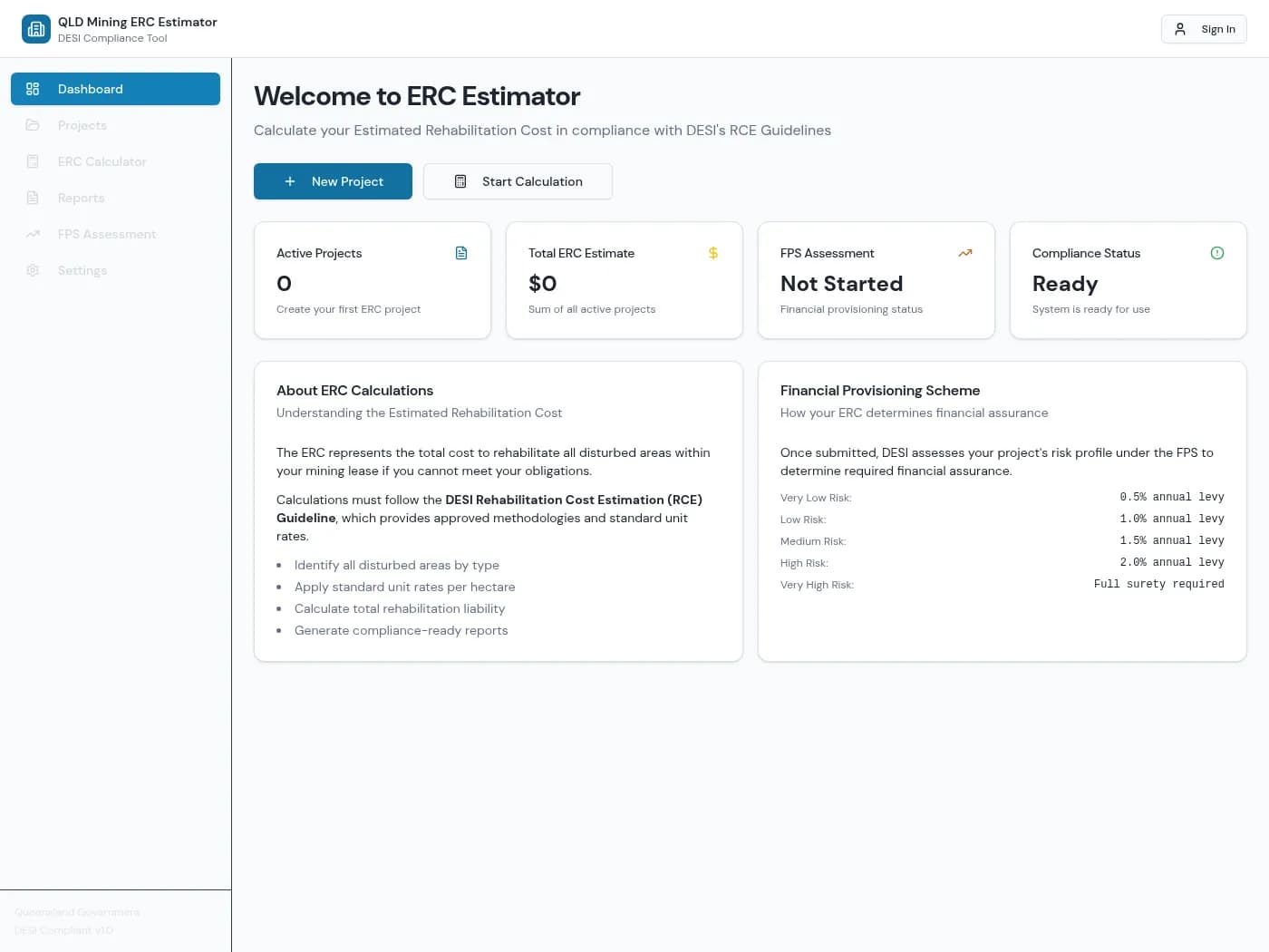 Queensland Mining Rehabilitation Cost Estimator & Compliance Dashboard