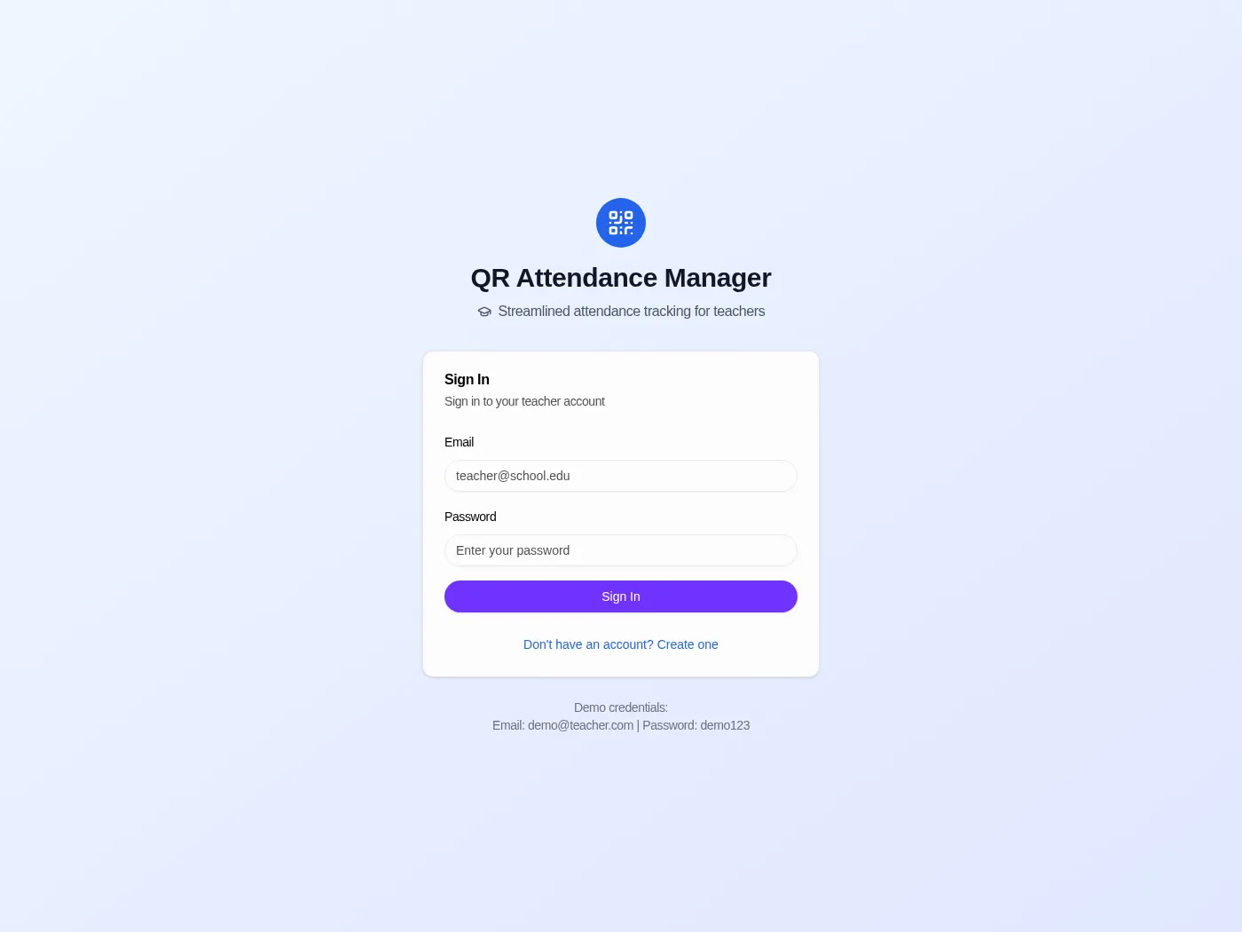 QR Attendance Manager for Teachers