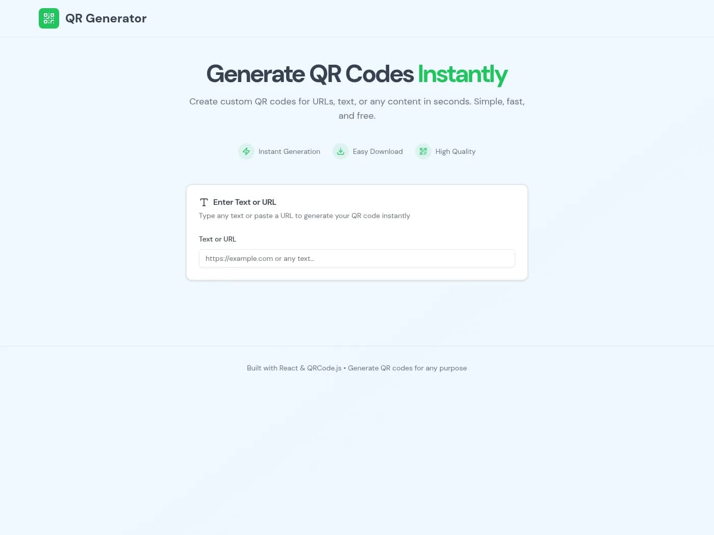 QR Code Generator Web App