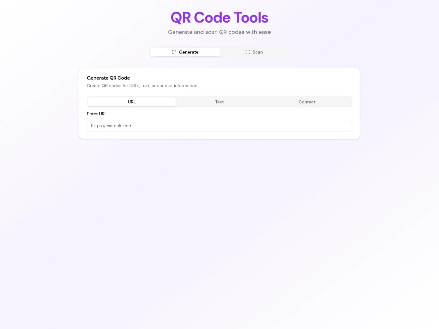 QR Code Generator and Scanner