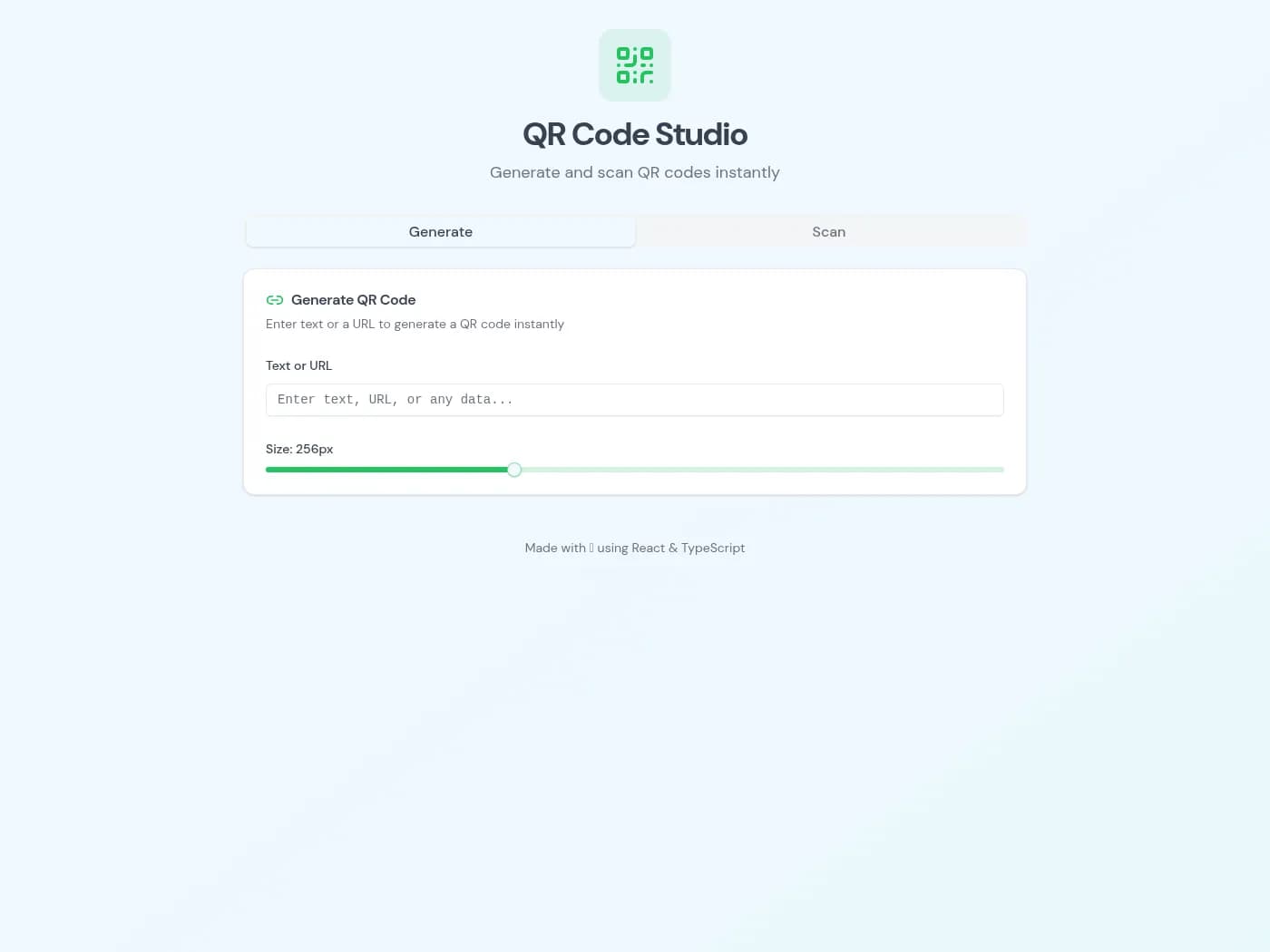 QR Code Generator & Scanner