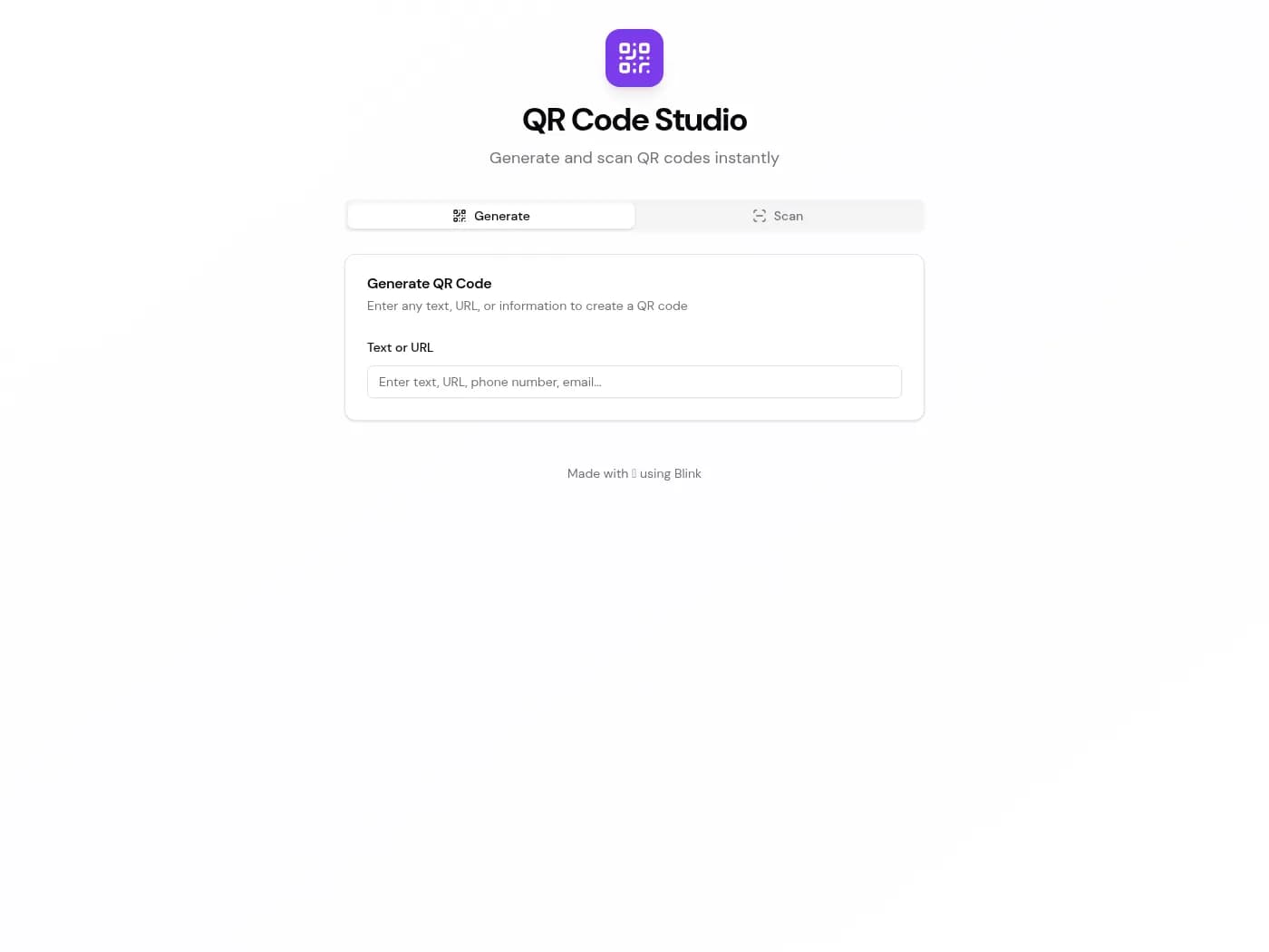 QR Code Generator and Scanner Web App