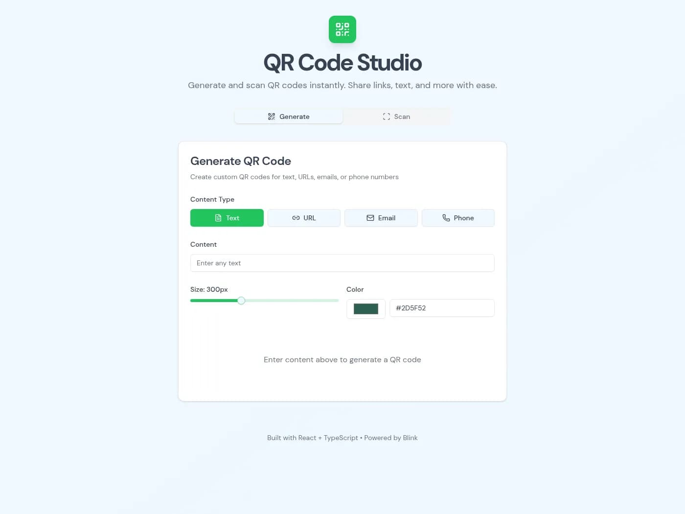 QR Code Generator & Scanner