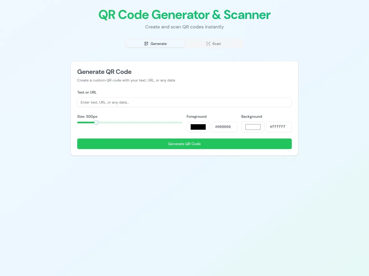 QR Code Generator & Scanner Web App