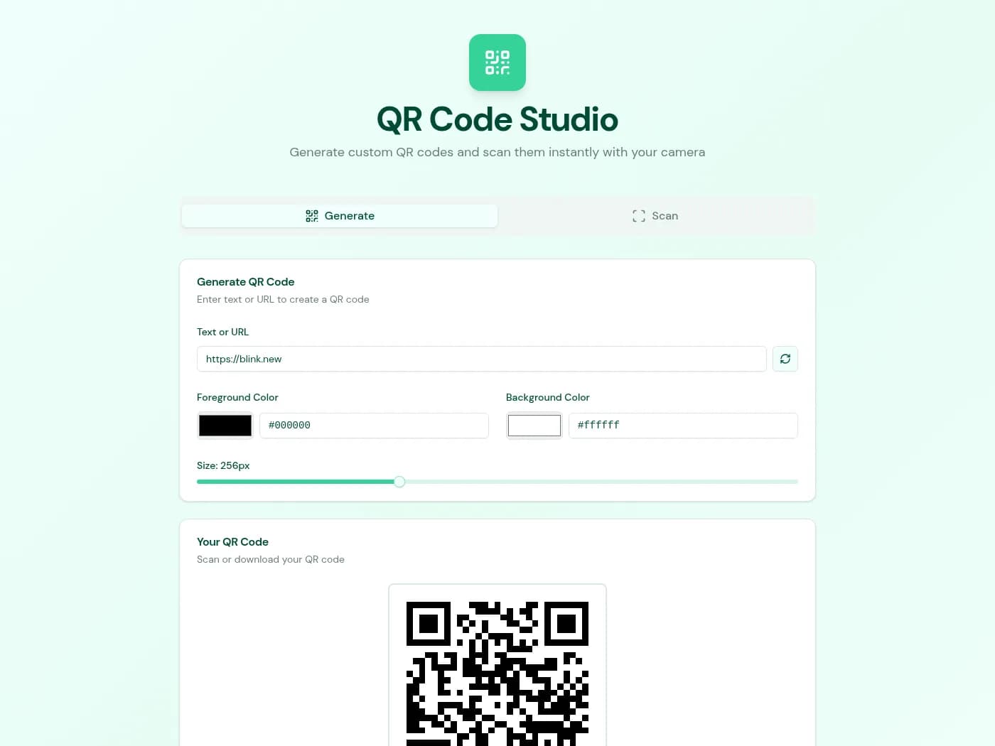 QR Code Generator and Scanner Web App