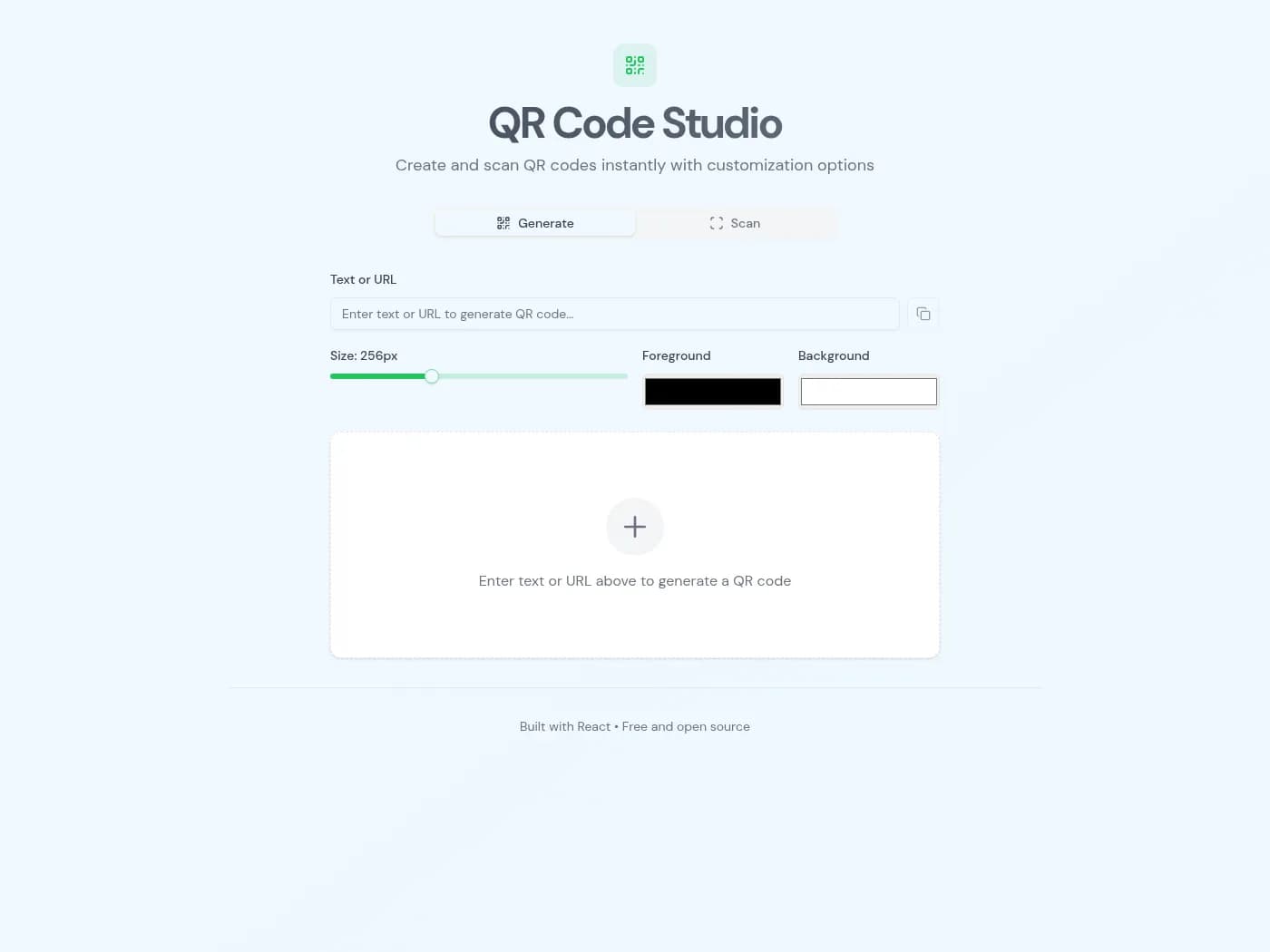 QR Code Generator & Scanner