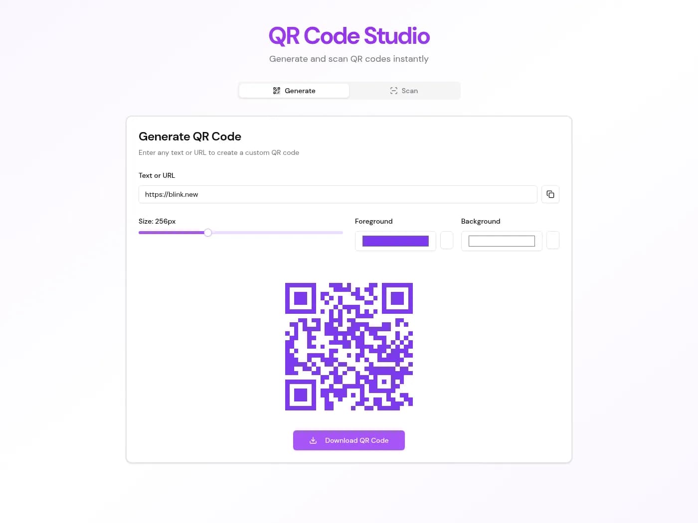QR Code Generator and Scanner