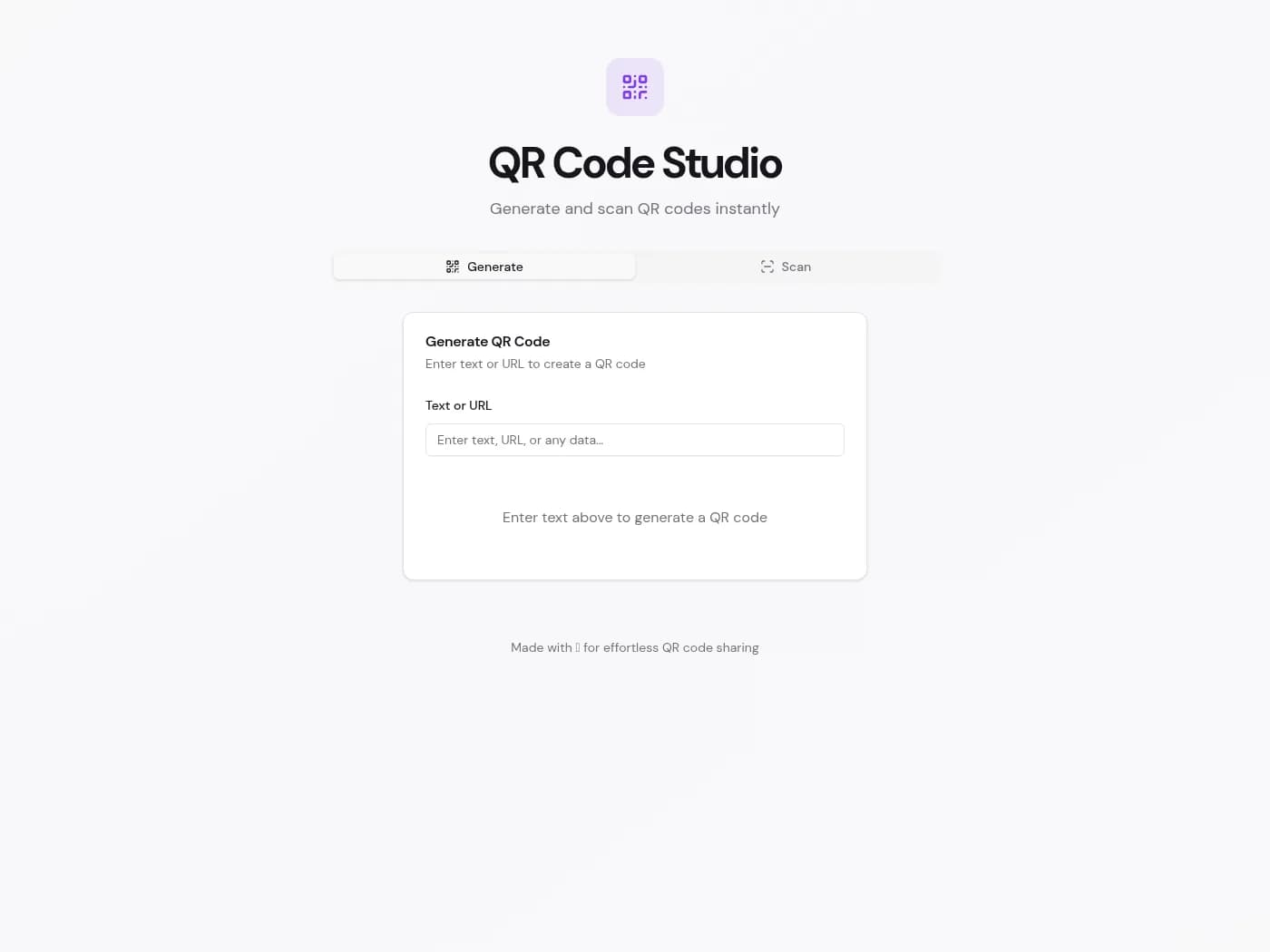 QR Code Generator & Scanner