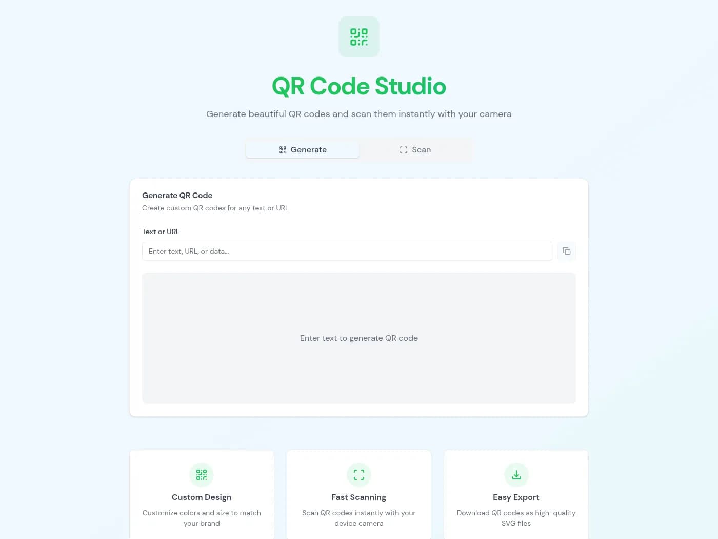QR Code Generator & Scanner Web App