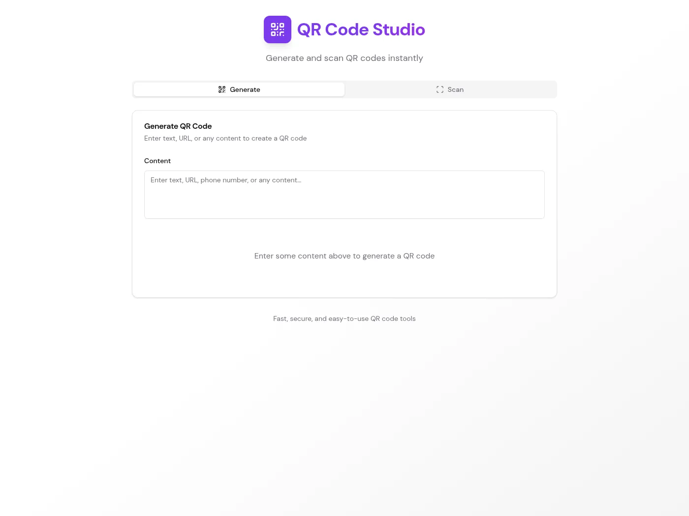 QR Code Generator and Scanner
