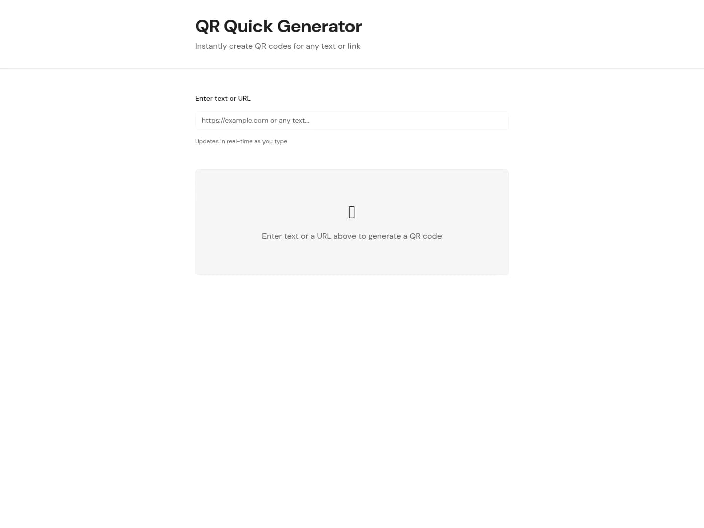 QR Quick Generator