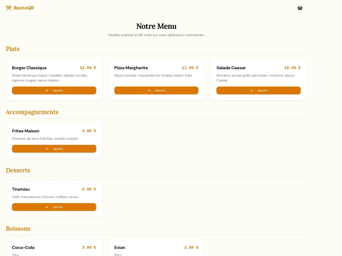 QR Table Restaurant System
