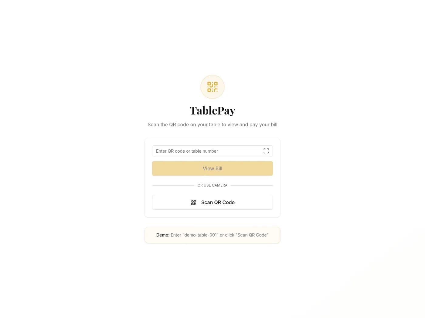 Smart QR TablePay for Restaurants