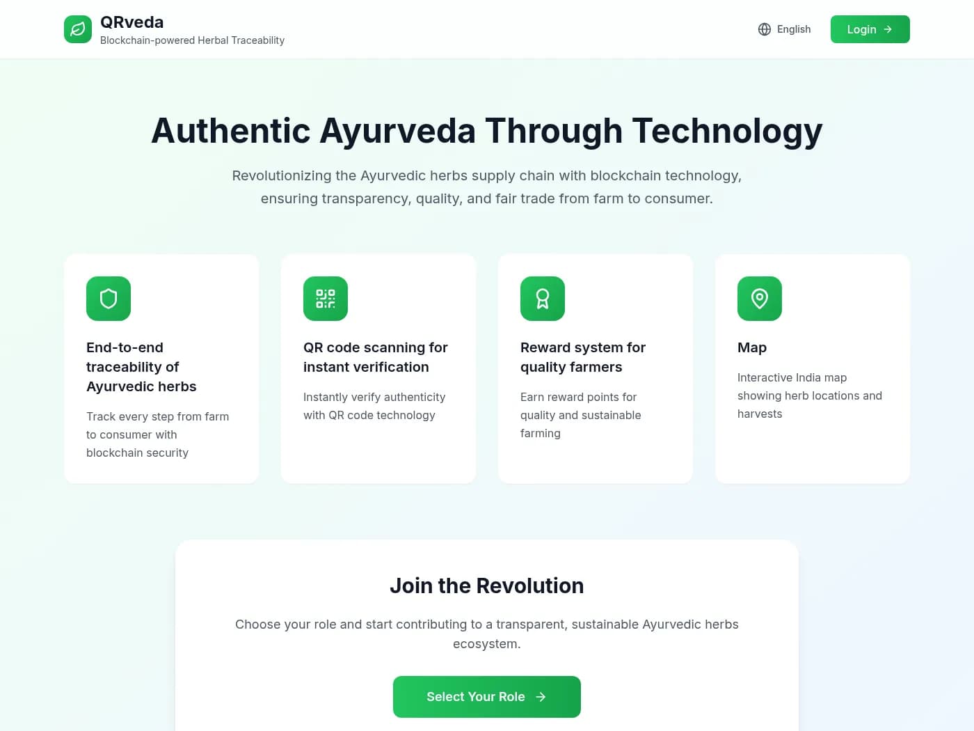 QRveda – Blockchain-Powered Traceability for Ayurvedic Herbs
