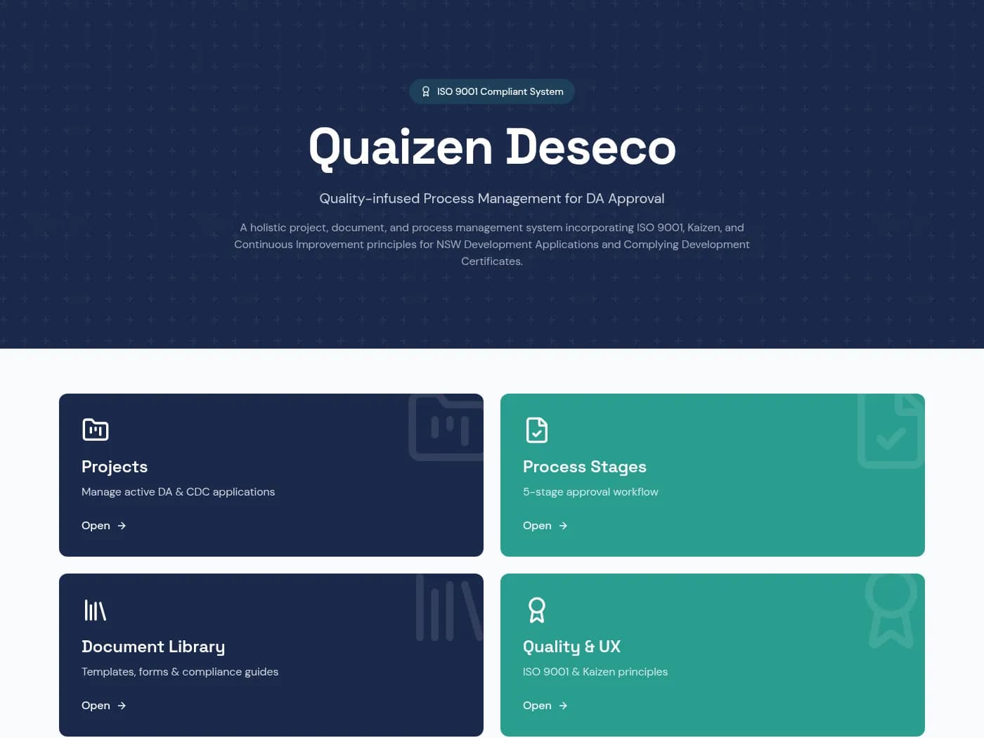 Quaizen Deseco Dashboard