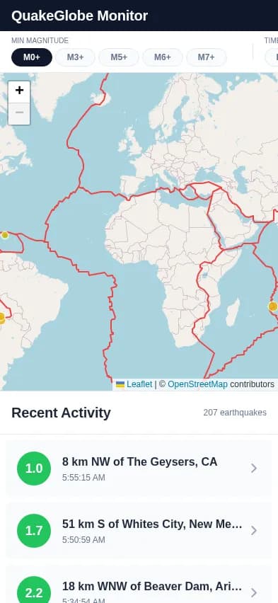 QuakeGlobe Monitor