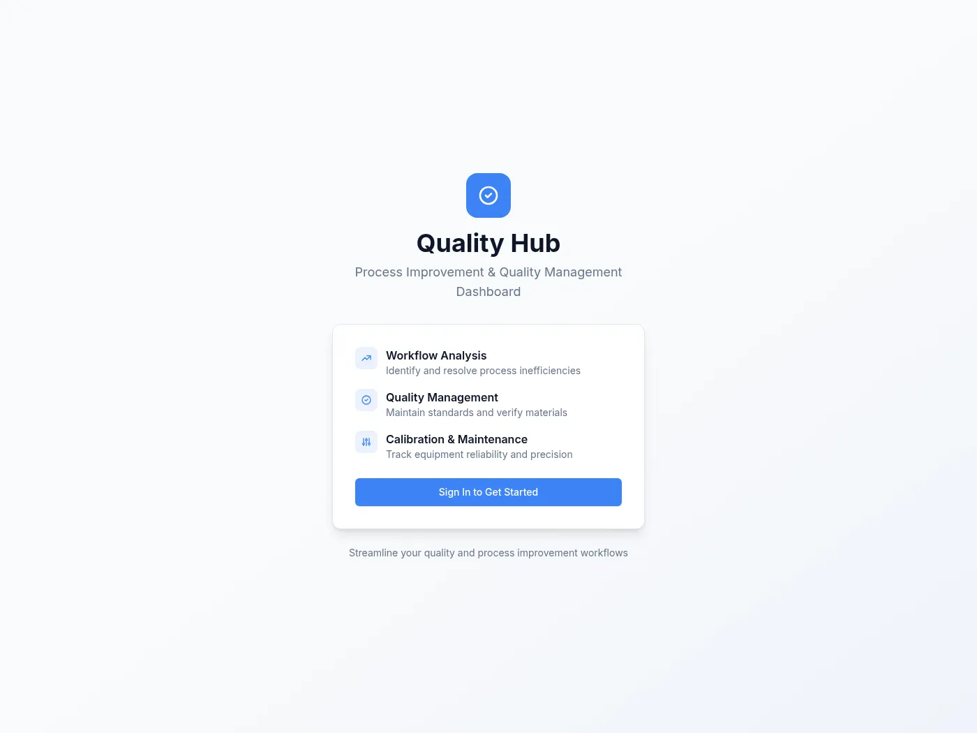 Quality & Process Improvement Dashboard