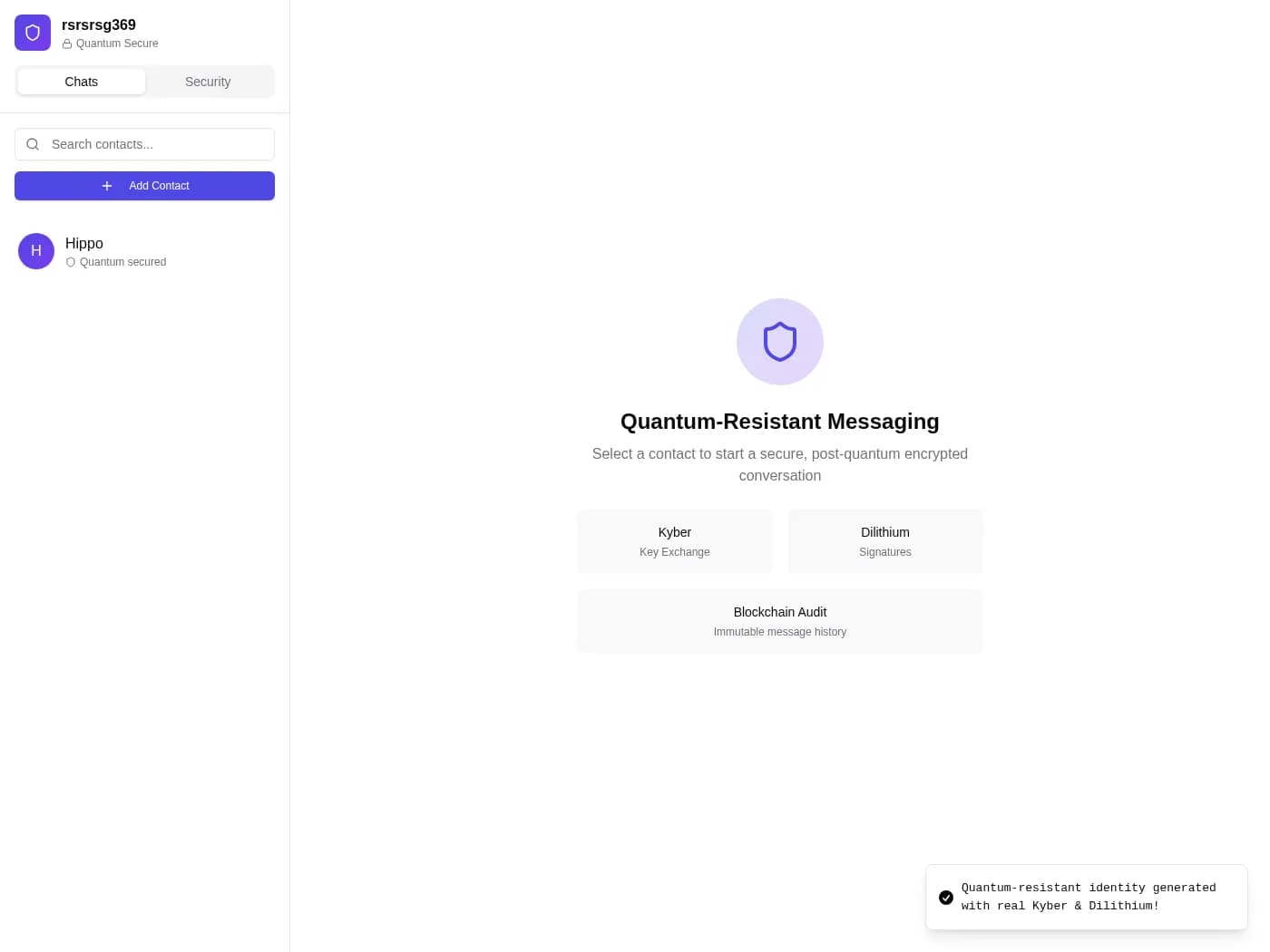 Quantum-Resistant Messenger with Blockchain Audit