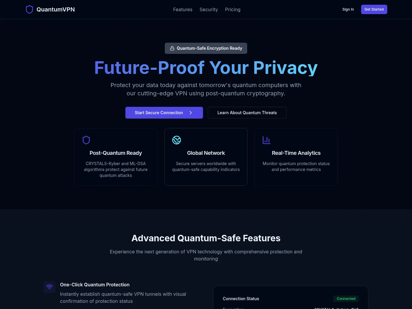 Quantum-Safe VPN Web Dashboard & User Portal