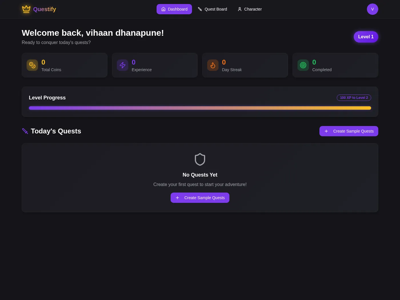Questify: Gamified Time Management App