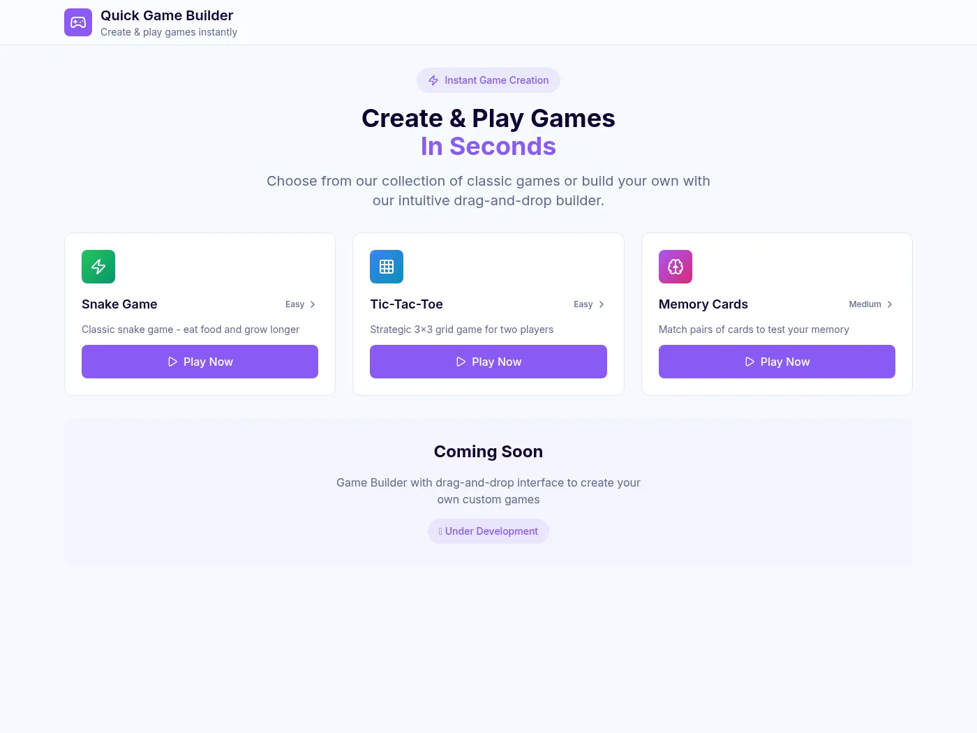 Quick Game Builder