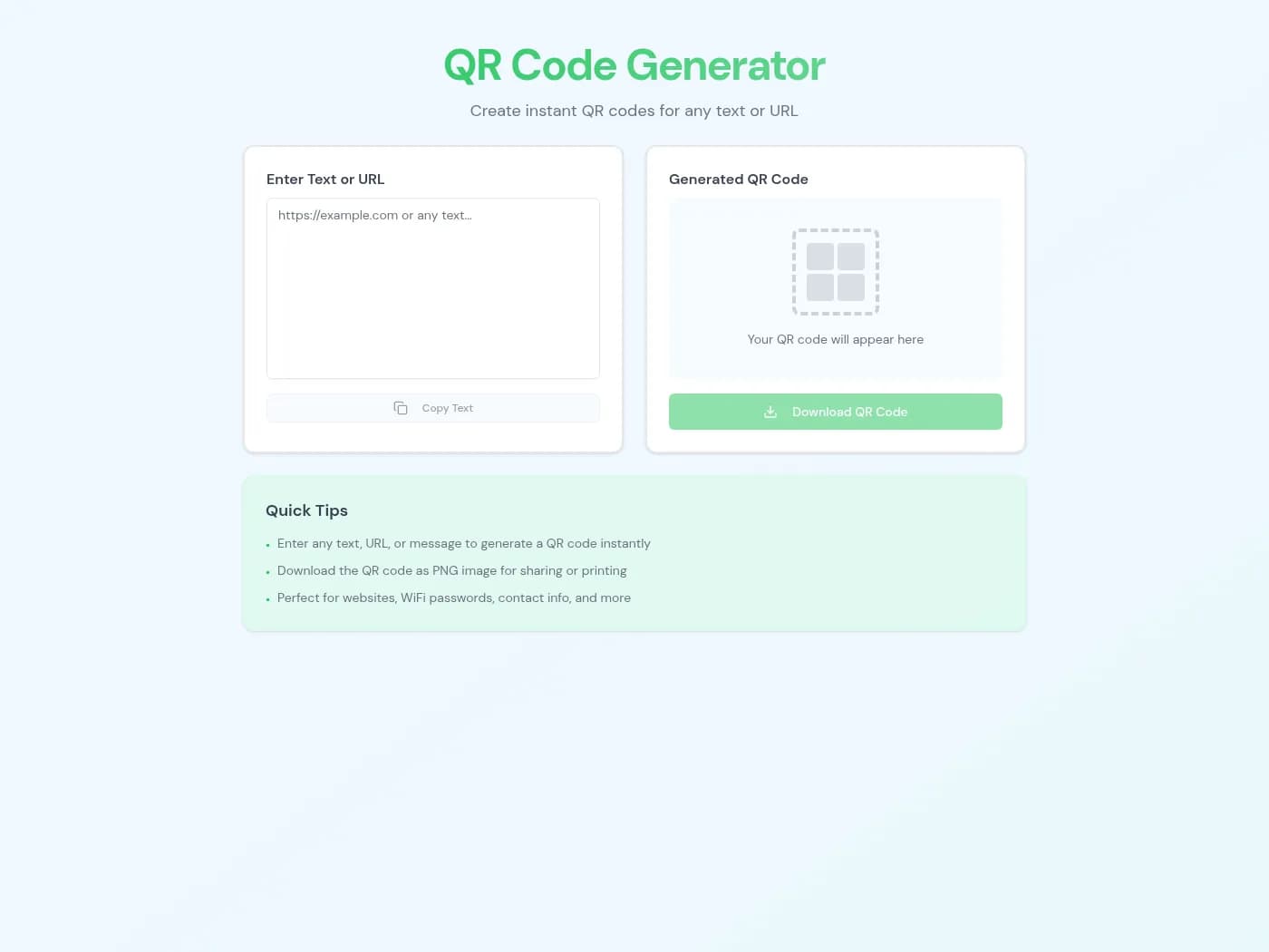Quick QR Code Generator