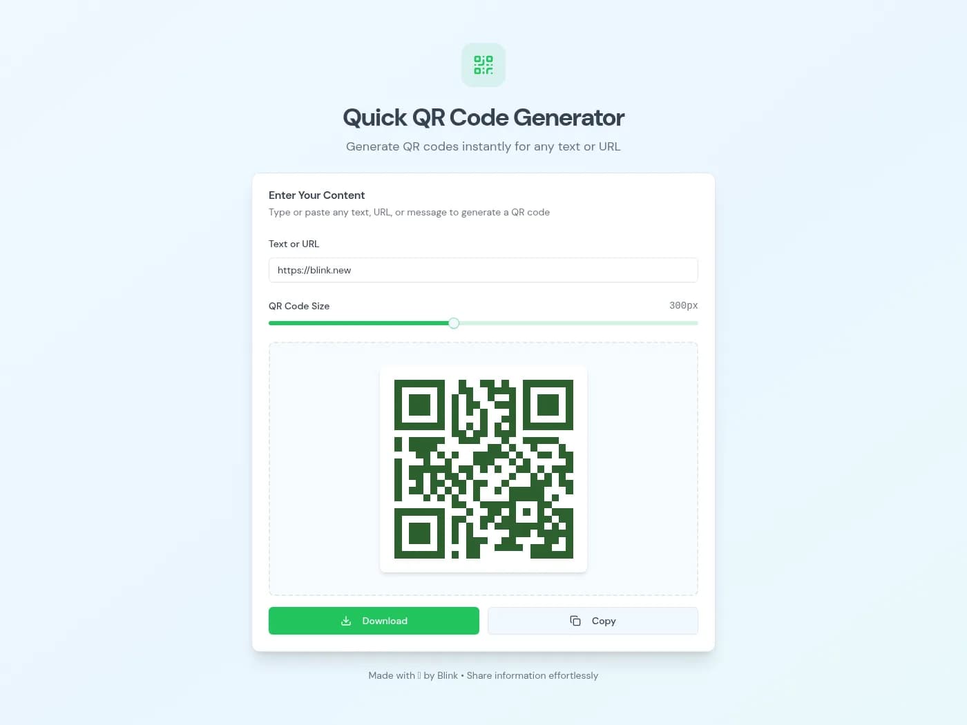 Quick QR Code Generator