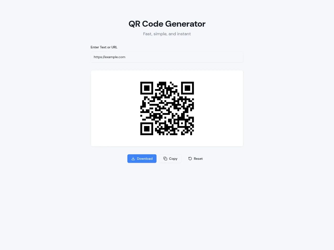 Quick QR Generator