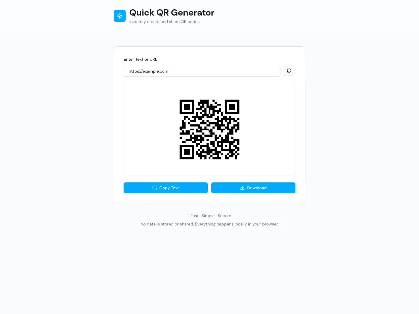 Quick QR Generator