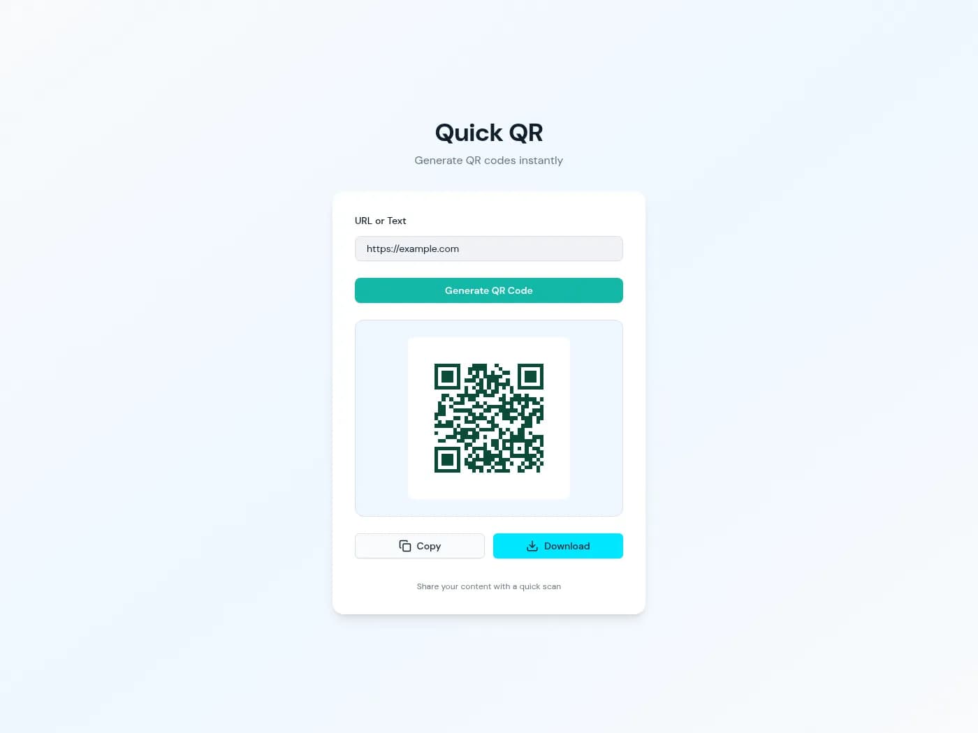 Quick QR Generator