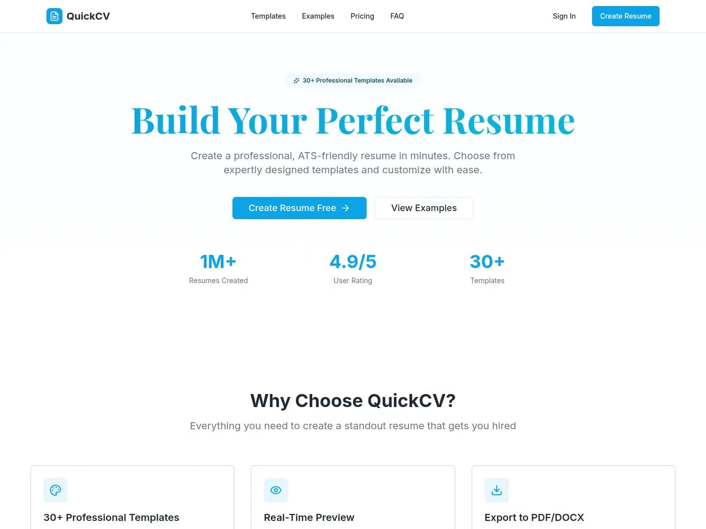QuickCv – All-in-One Online CV Builder Platform