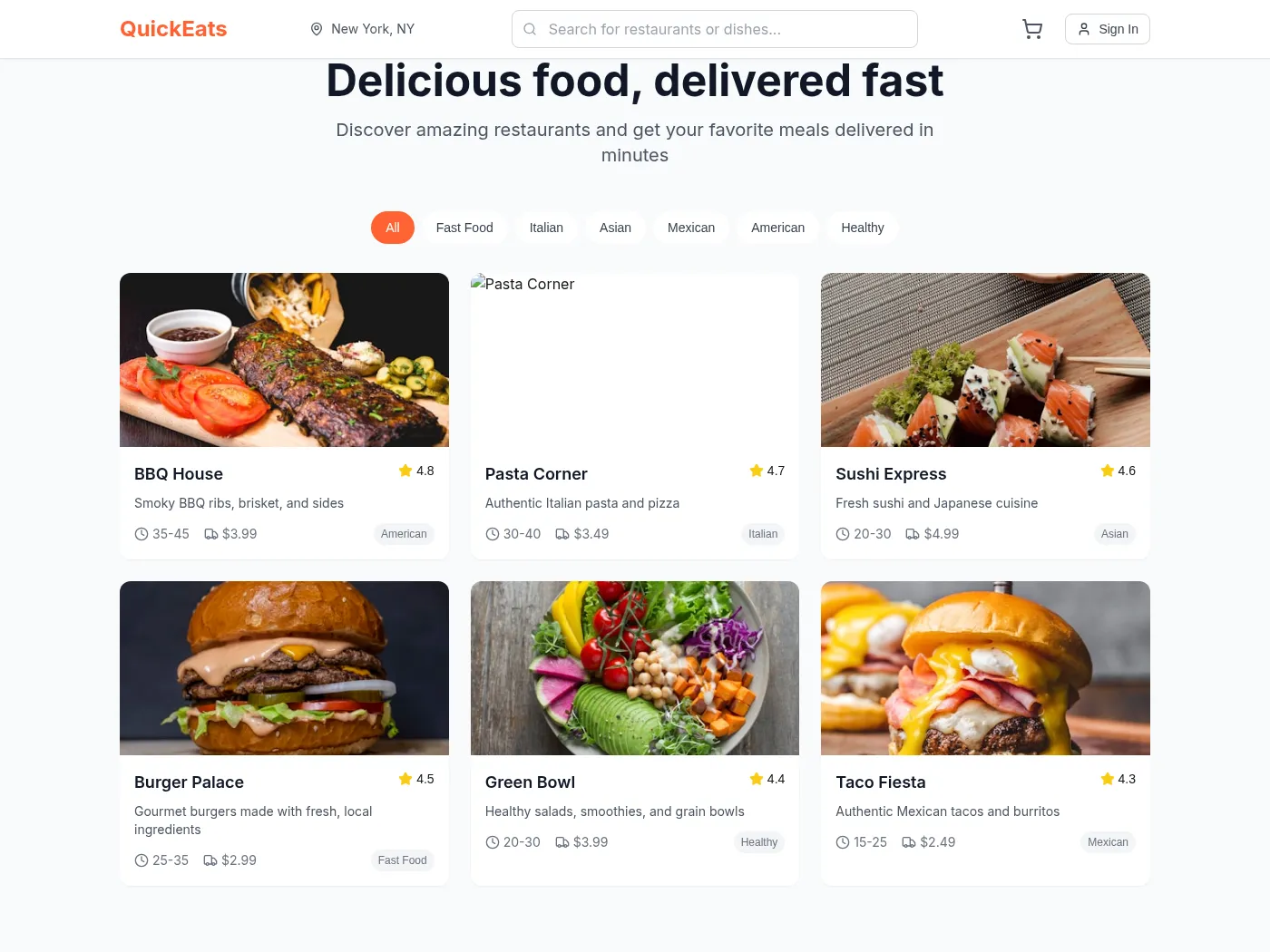 QuickEats - Food Delivery Platform