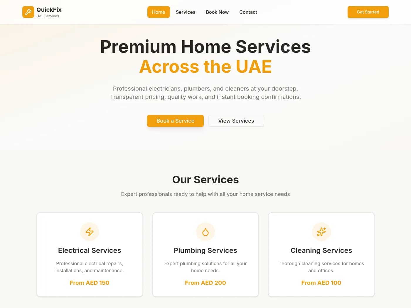 QuickFix UAE: Premium Service Booking Platform for the UAE Market