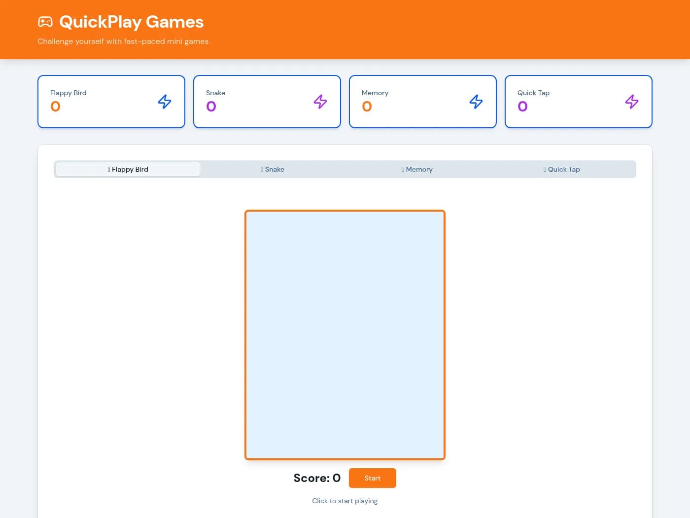 QuickPlay Game App