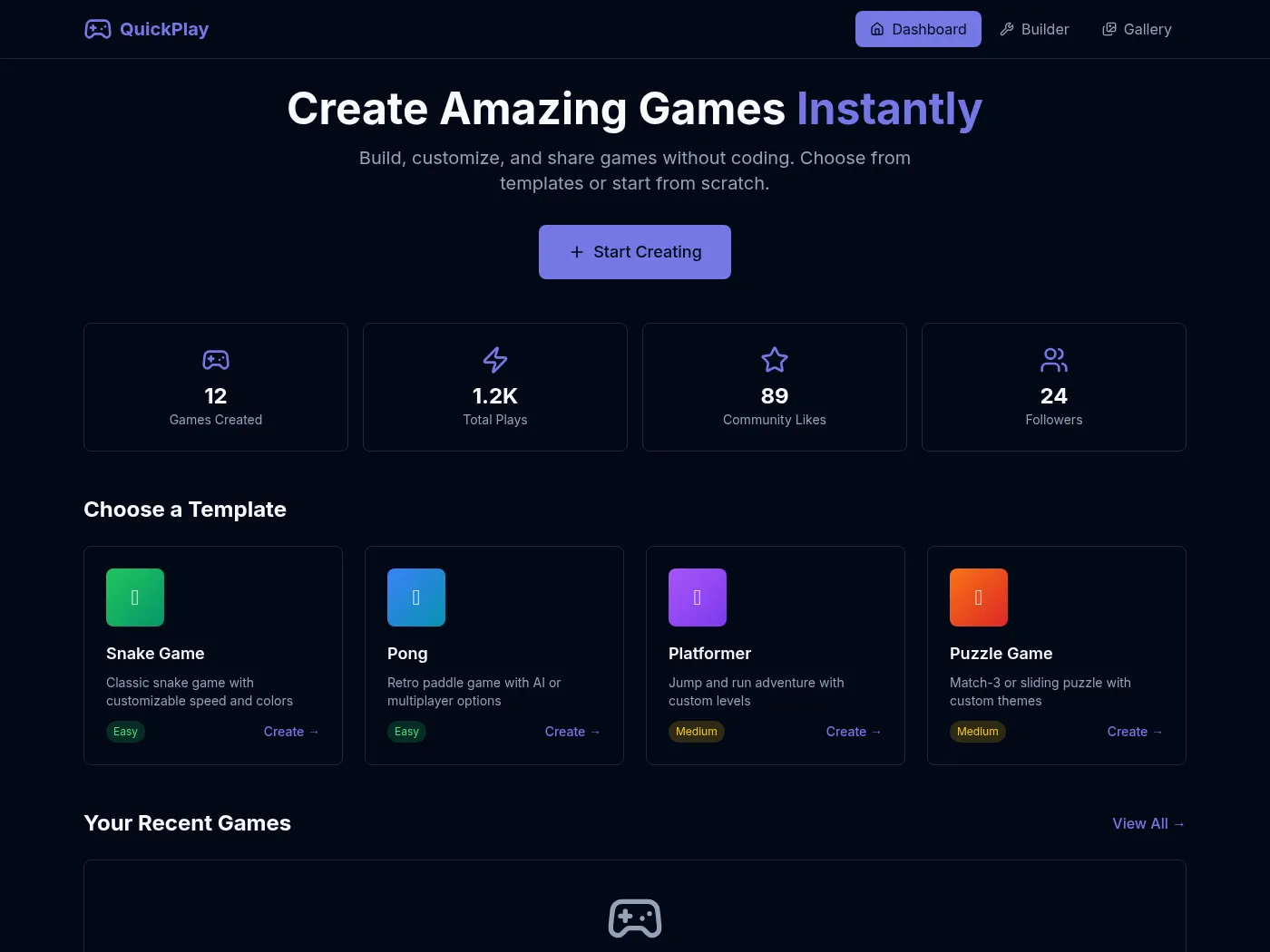 QuickPlay Game Creator