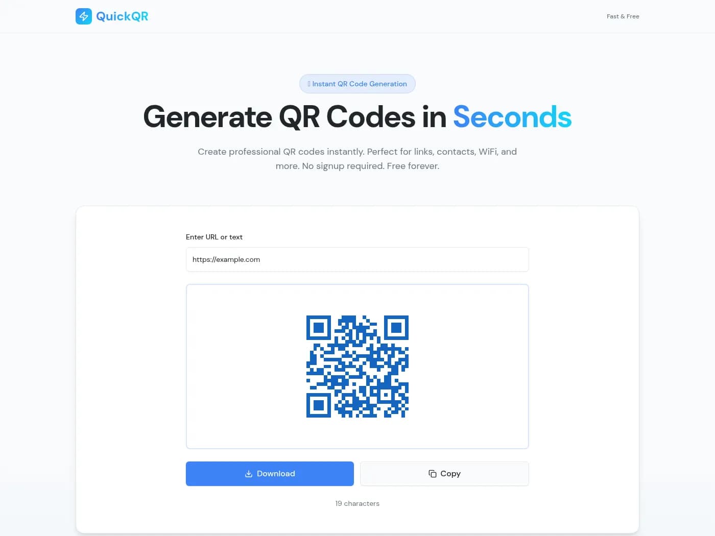 QuickQR Generator