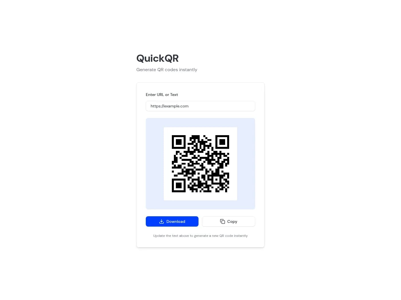 QuickQR Generator